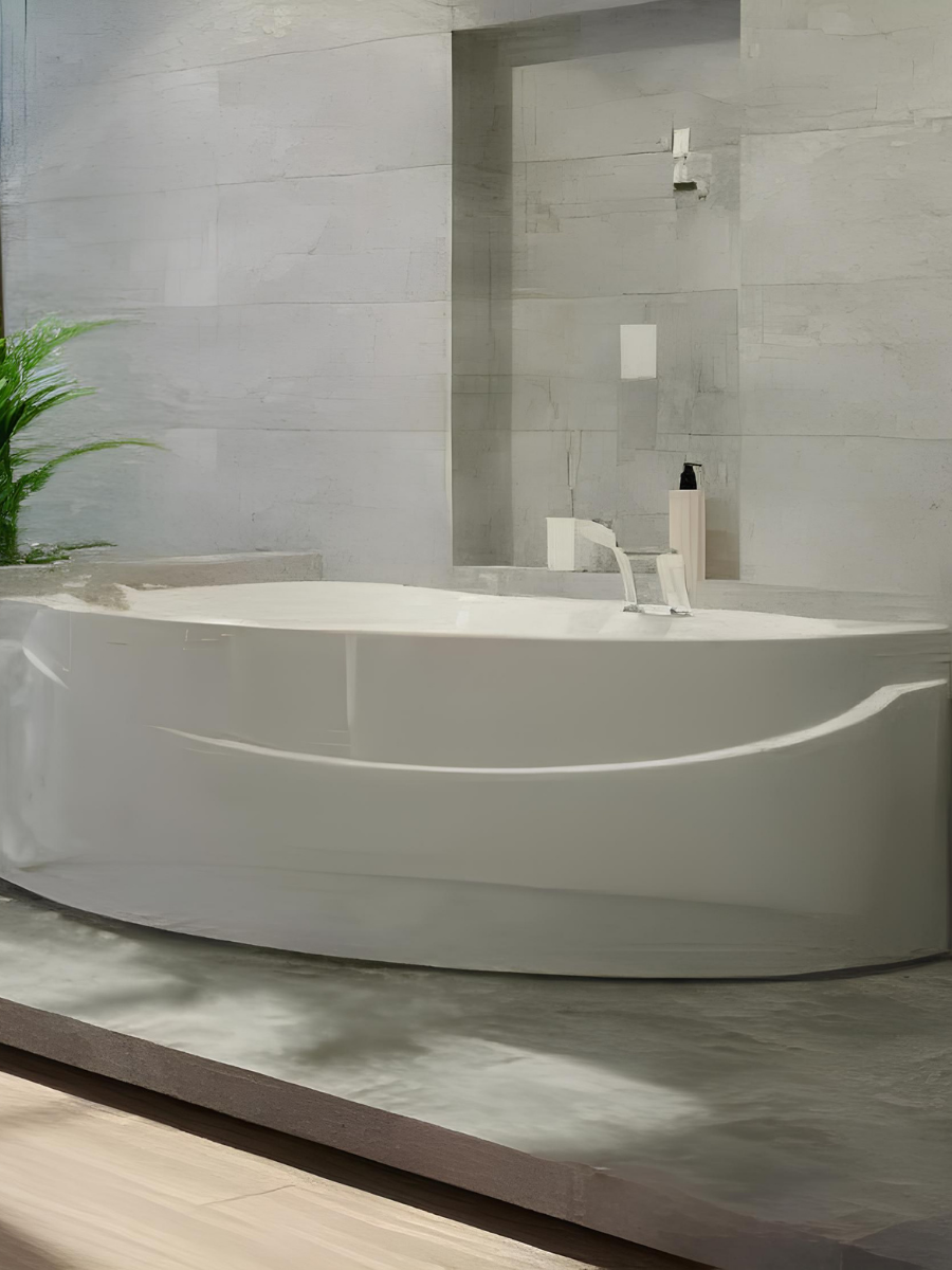 Ванна акриловая 150*105 см асимметричная левая 100% сантехнический акрил 1Marka CATANIA 01кт1510л