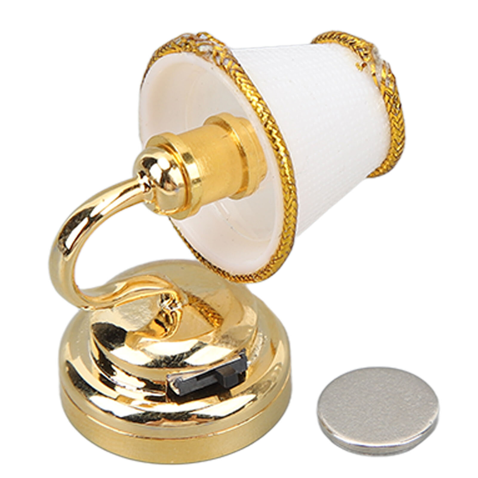 Миниатюрный настенный светильник для кукольного домика, металлический, теплый светодиодный светильник для украшения 1/12