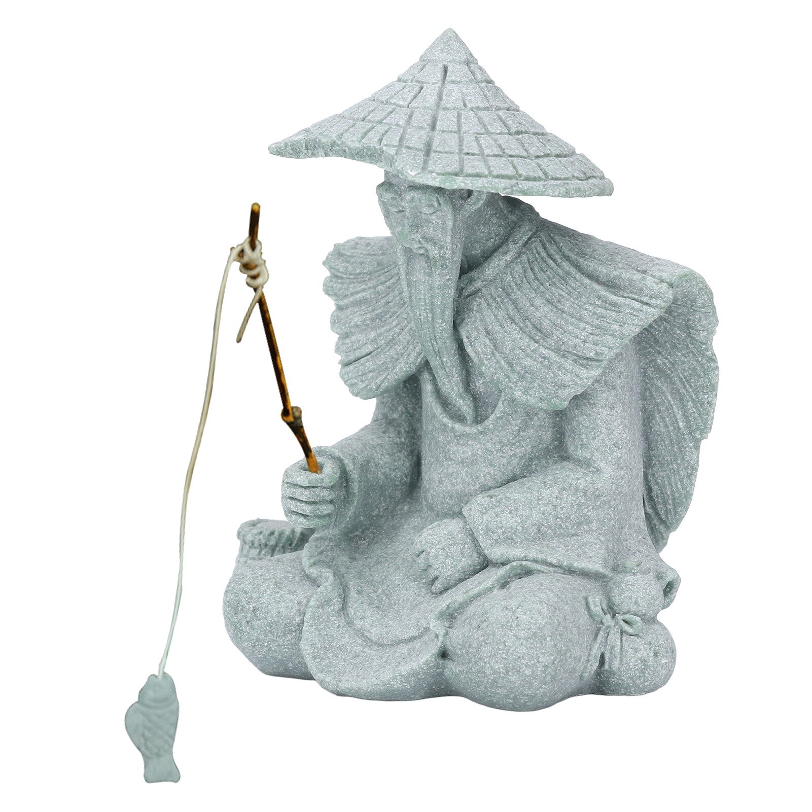 Статуя рыбака сидящего на рыбалке фигурка старика маленькое настольное украшение для кабинета гостиной украшения офиса