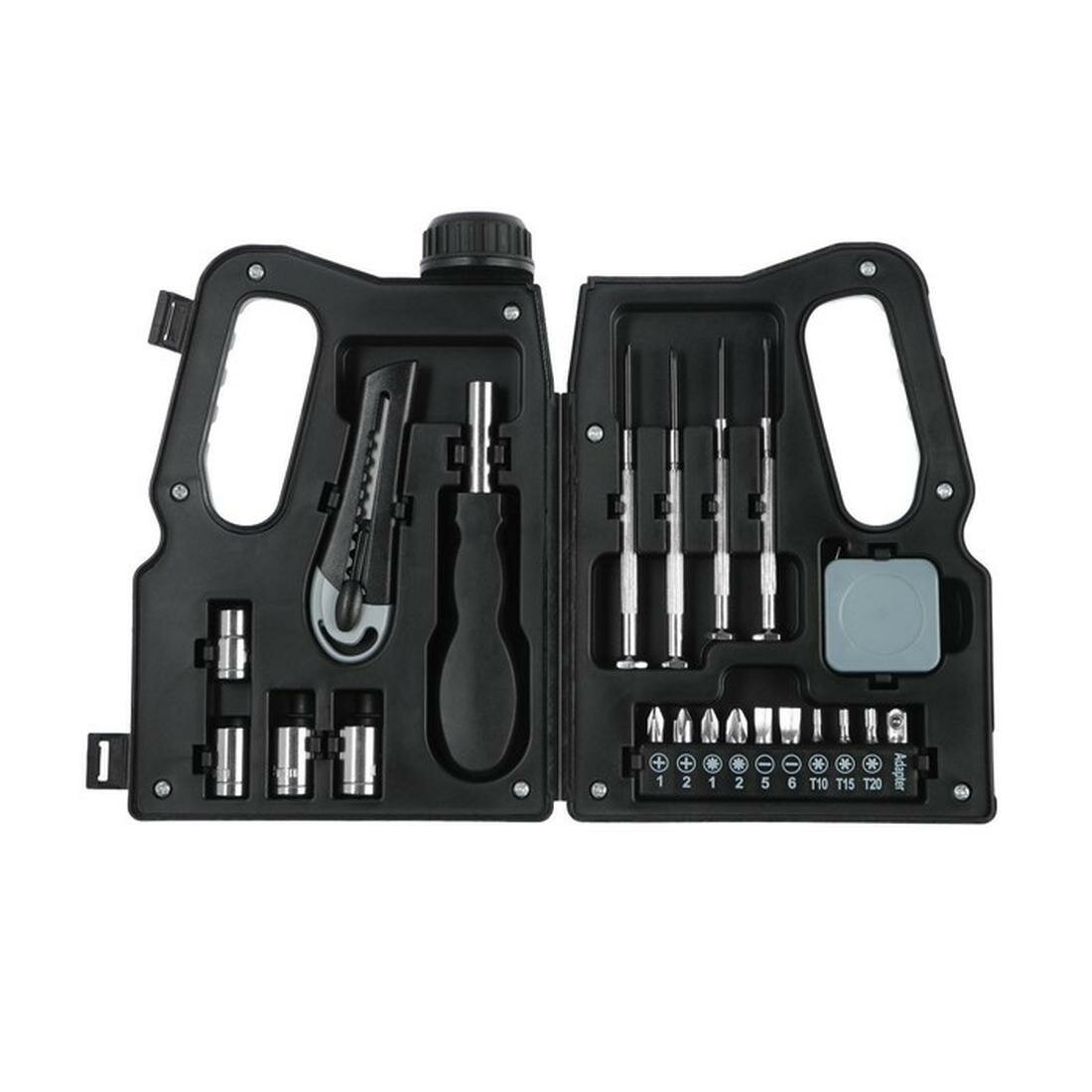 Набор инструментов тундра, подарочный пластиковый кейс "Канистра", 21 предмет