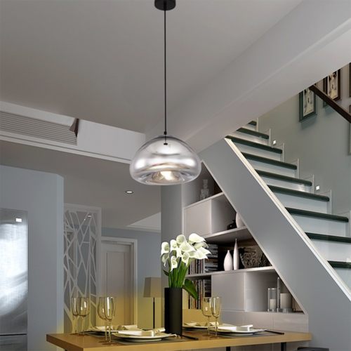 Три стеклянные люстры с гальваническим покрытием для столов и баров и одна хлебная люстра для магазинов одежды