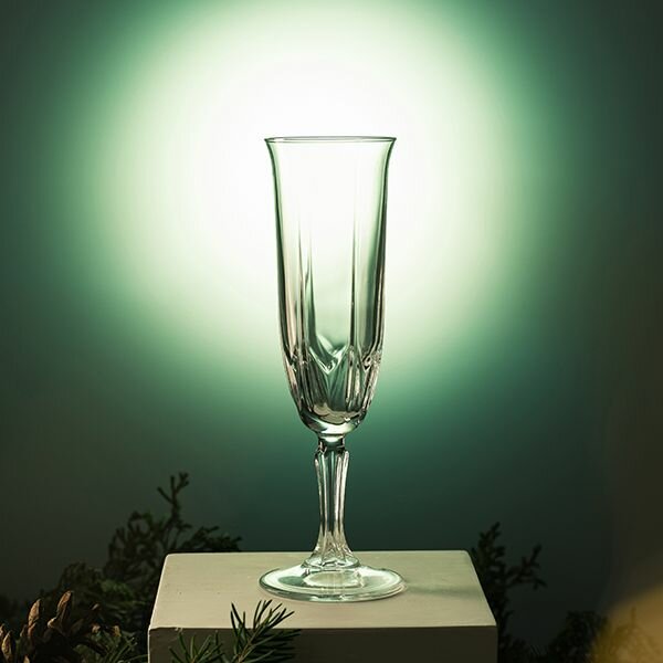 Бокал-флюте "Карат", бокал - 6 шт. 163 мл, H - 20.6 см, D - 6 см.