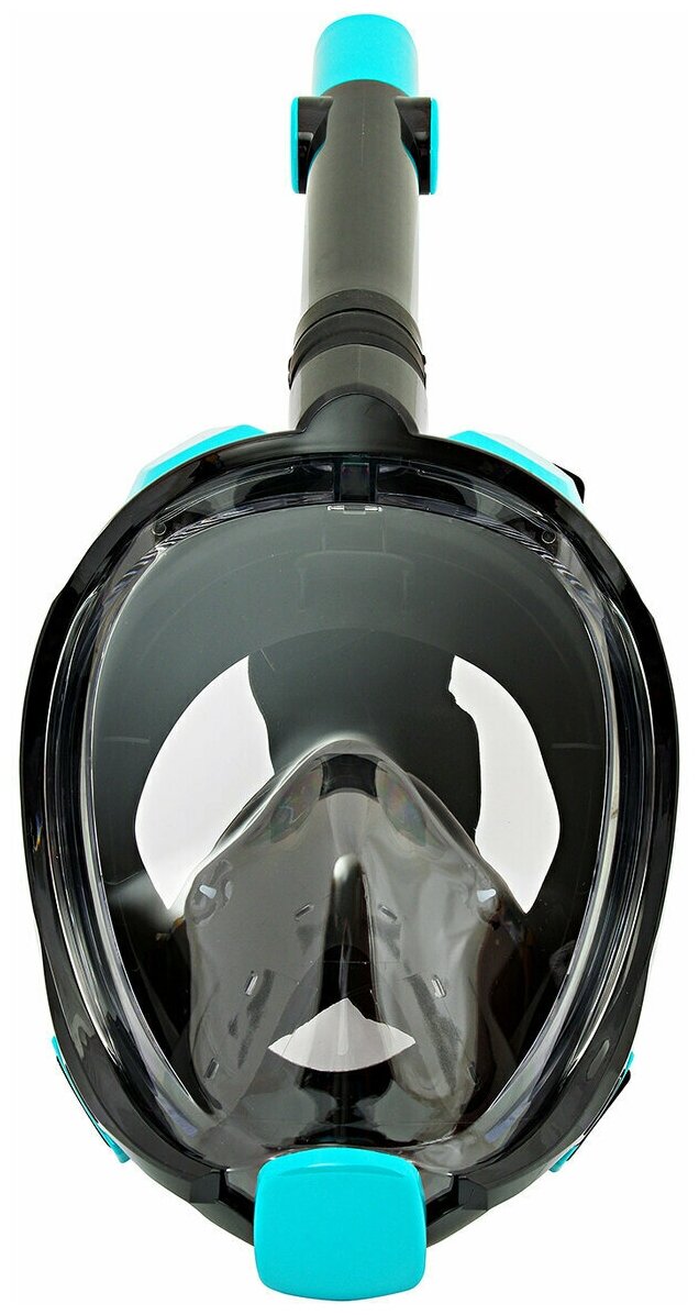 Полнолицевая маска для плавания (снорклинга) SARGAN Галактика Премиум цвет черный/бирюзовый (L/XL)