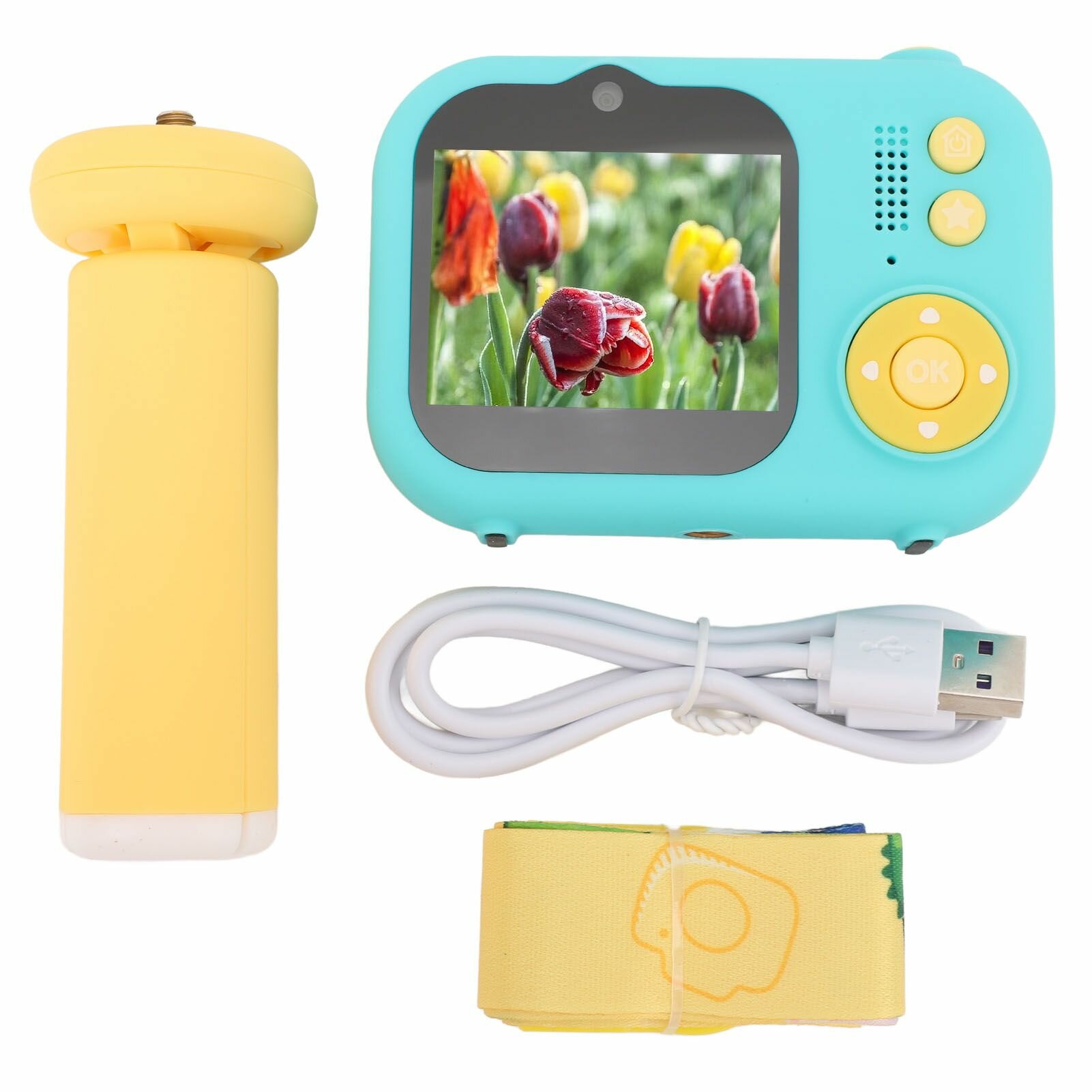 Детская камера для мальчиков и девочек, 2,4-дюймовый экран IPS, HD цифровая видеокамера со штативом, идеальная игрушка на день рождения для малышей