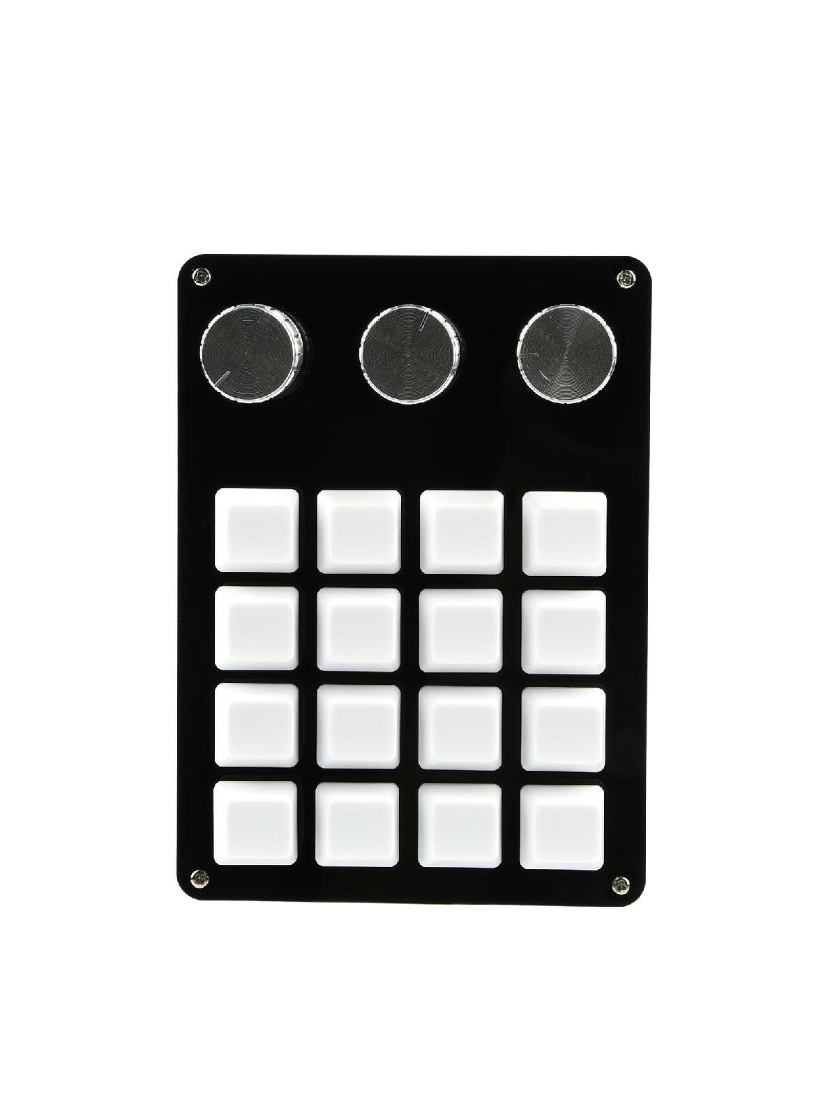 16 Keys Programmable Keyboard USB Mechanical Gaming Keyboard, One-Hand Macropad Keyboard 3 Knobs for Editing Gaming