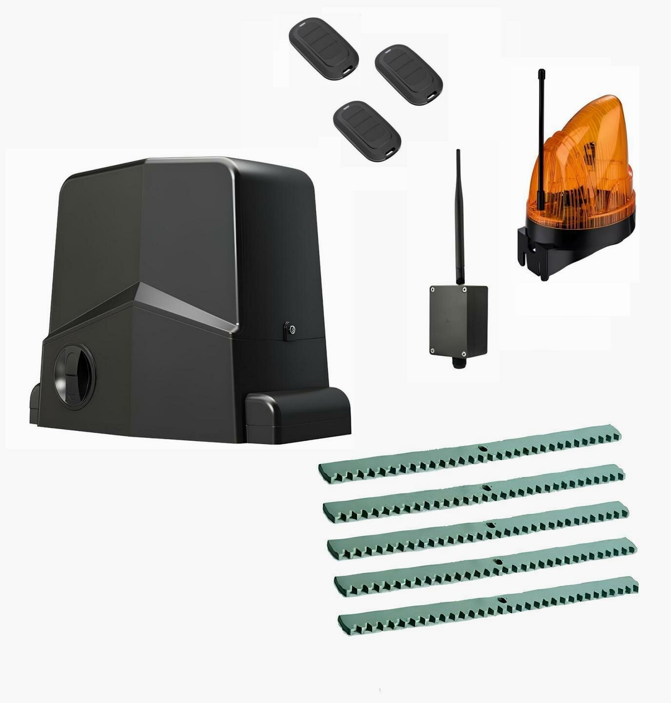 Автоматика для откатных ворот ARW-600MKIT 1LK5-BT-Т3, комплект: привод, сигнальная лампа, 3 пульта, 5 реек, Bluetooth-модуль