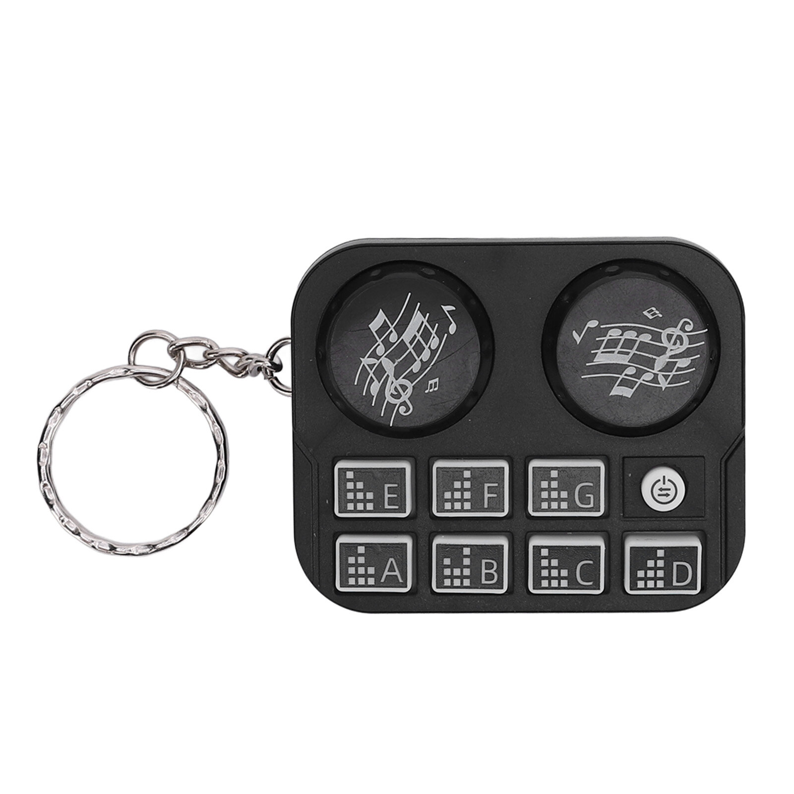 Mini Caychain красочные светильники DJ Disc Player Design Автоматическая игра и режим самостоятельного нажатия портативный DJ Keyring Black