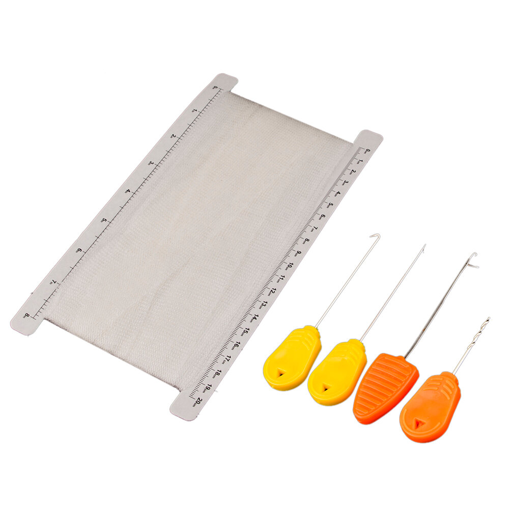 Снасти для ловли карпа сетка PVA 37/25 мм аксессуары для рыбалки иглы для приманки материал PVA и углеродистая сталь длина 5 м упаковка 28.5*12.5 см вес 47.7-49.5 г в комплект входят 1 сетка PVA и 4 иглы для приманки