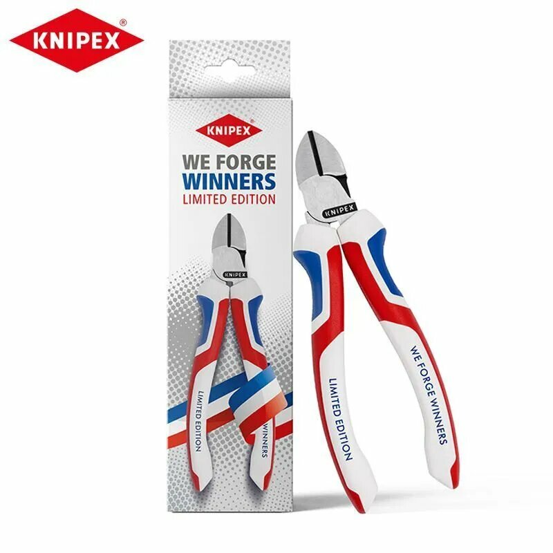 Лимитированная édition，Бокорезы KNIPEX WE FORGE 7002160S7, 160мм, цвет красный/синий