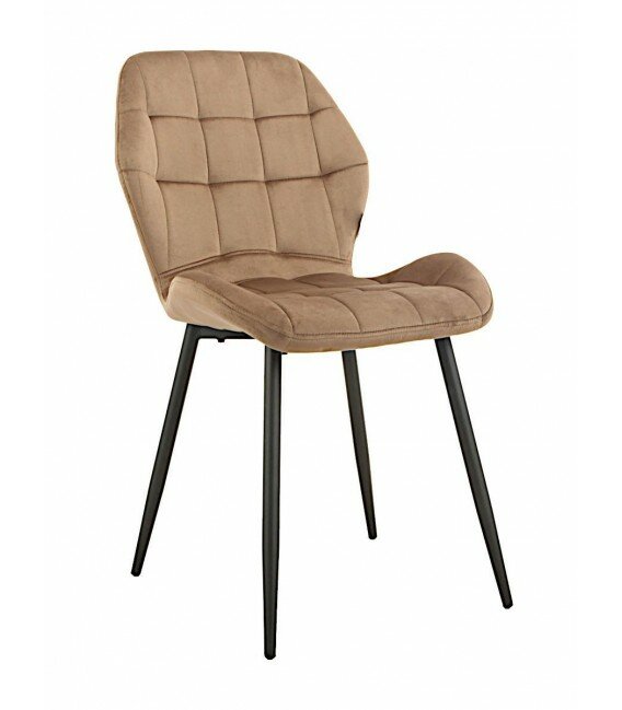 DC829 Стул мягкий, КАПУЧИНОG62-07 велюр, каркас металл черный круглый