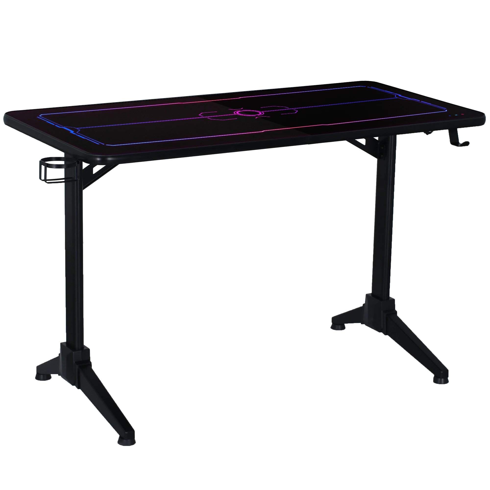 Стол компьютерный Ardor Gaming Neon 120, черный, с подсветкой, сталь/ЛДСП, 120х60х75,5 см