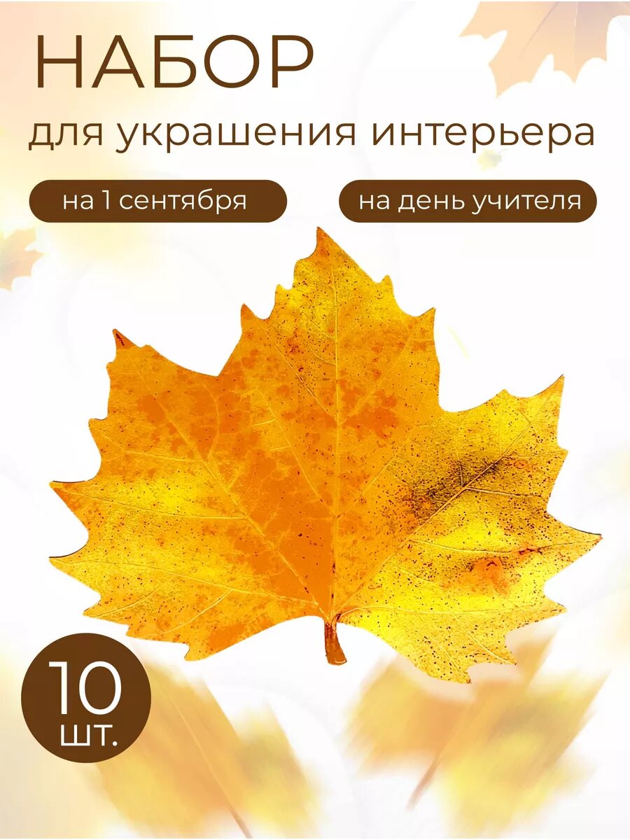 Набор Кленовые листья искусственные для декора, 10 шт