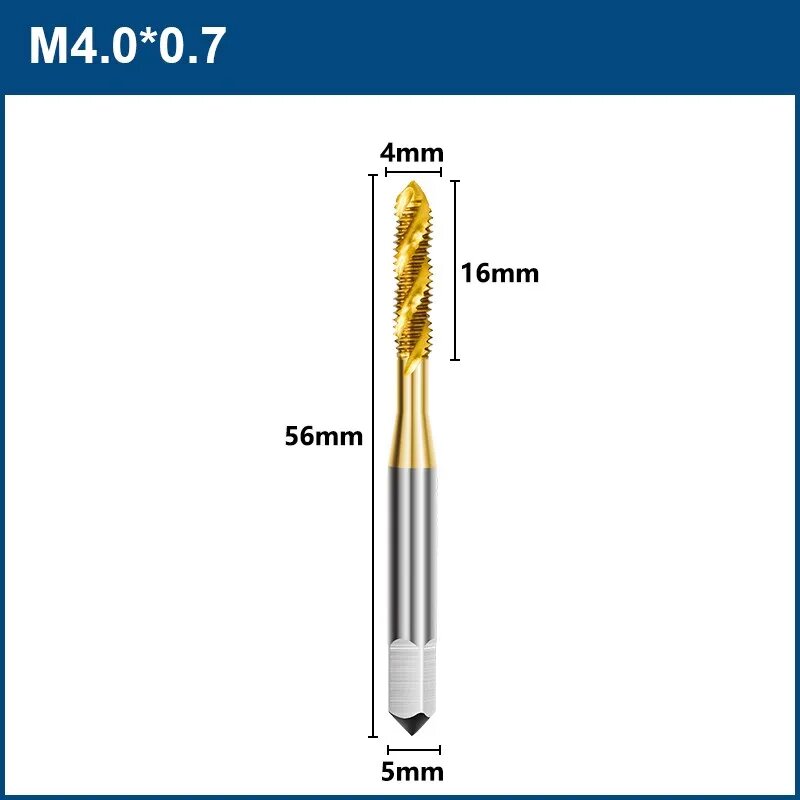 Стальной метчик из быстрорежущей стали M2-M18, спиральная дрель с титановым покрытием, набор метчиков с метрической резьбой, сверла для метчиков из быстрорежущей стали, ручные инструменты