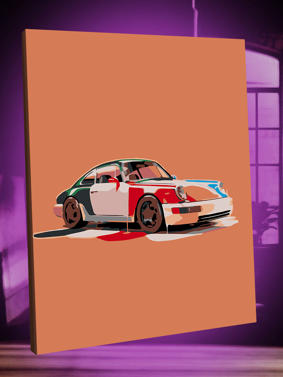Картина по номерам " Машина Порш " холст на подрамнике
