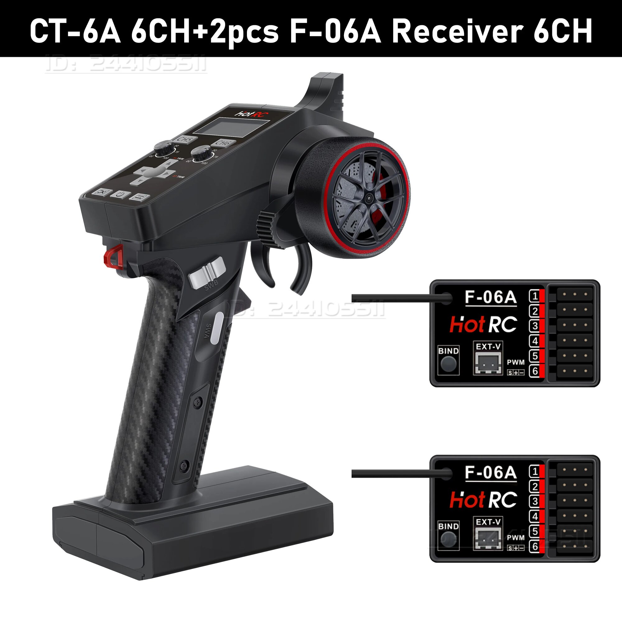 HotRC CT-6A 6CH 2,4G радиосистема для RC автомобиля CT-6A w 2pcs RX