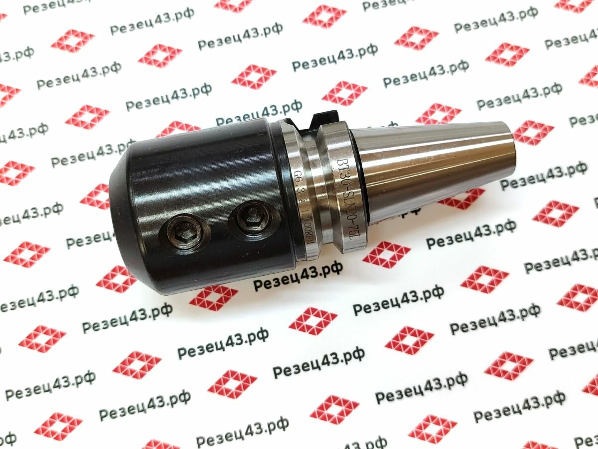 Оправка с конусом BT30 (ISO30, 7:24) для инструмента с боковым зажимом Weldon 20, вылет 75 (BT30-SLN20-75 (П2)