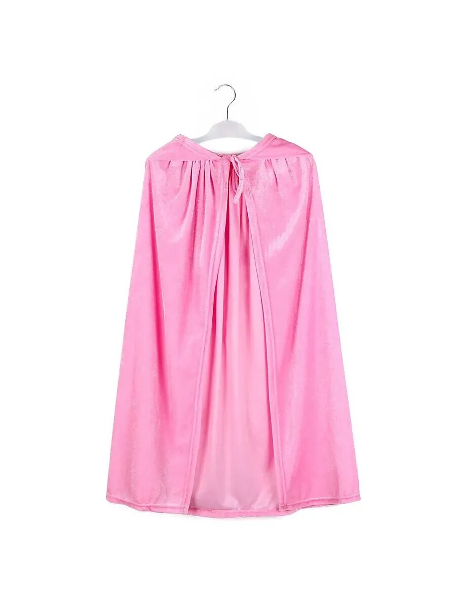 Карнавальный плащ детский, плюш, длина 85 см, цвет розовый