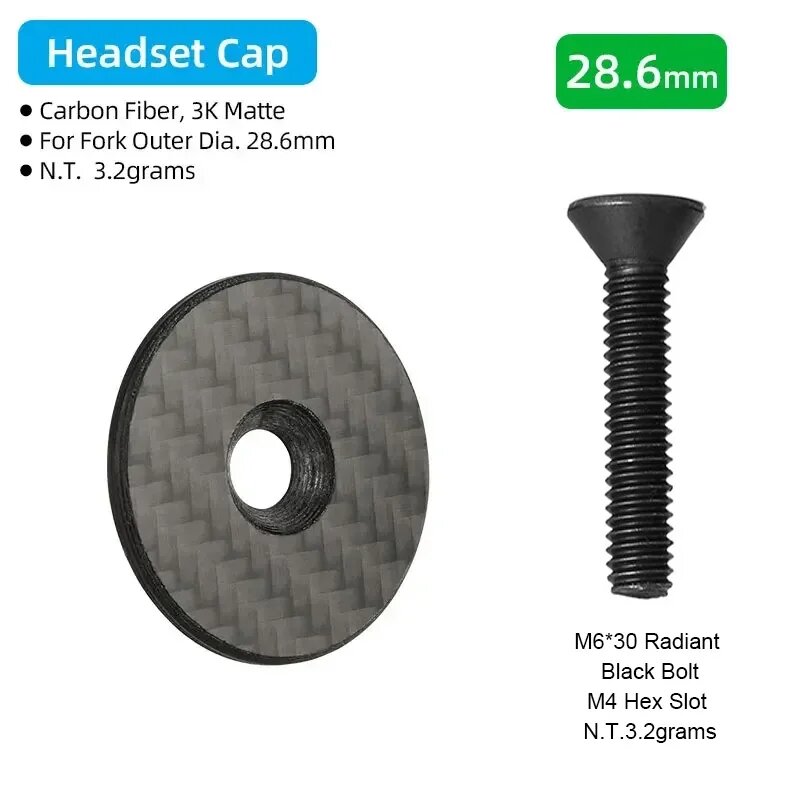 Карбоновая крышка рулевой колонки для велосипеда MO28.6-Black