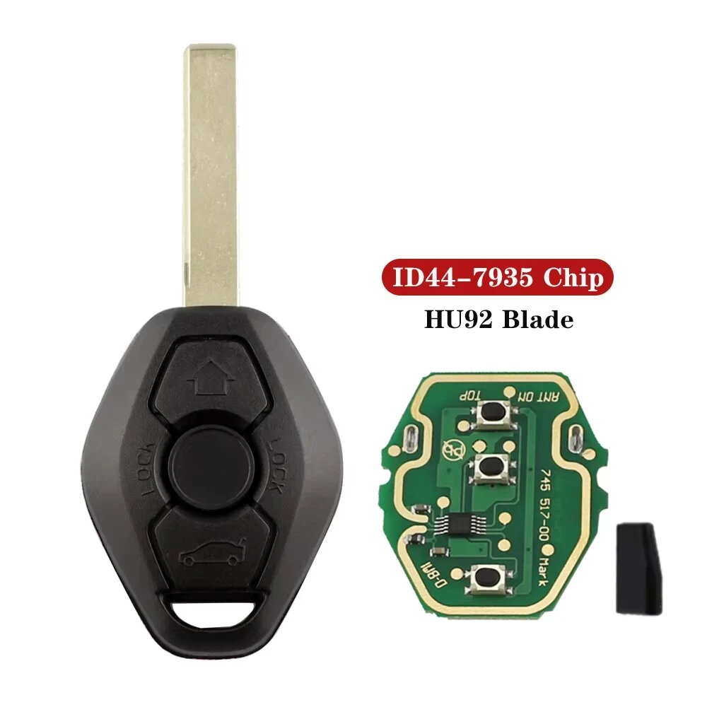 Ключ для BMW X5 X3 E38 E39 E46 Z3 Z4 ID44 Chip HU92 433Mhz