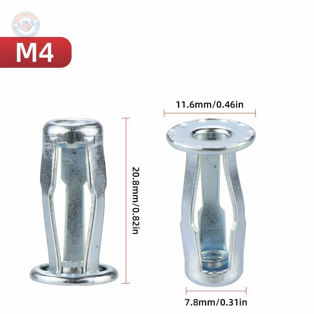 Заклепки лепестковые анкерные для гипсокартона, стальной расширительный крепеж 20 шт, универсальный набор для монтажа штор, полок, светильников
