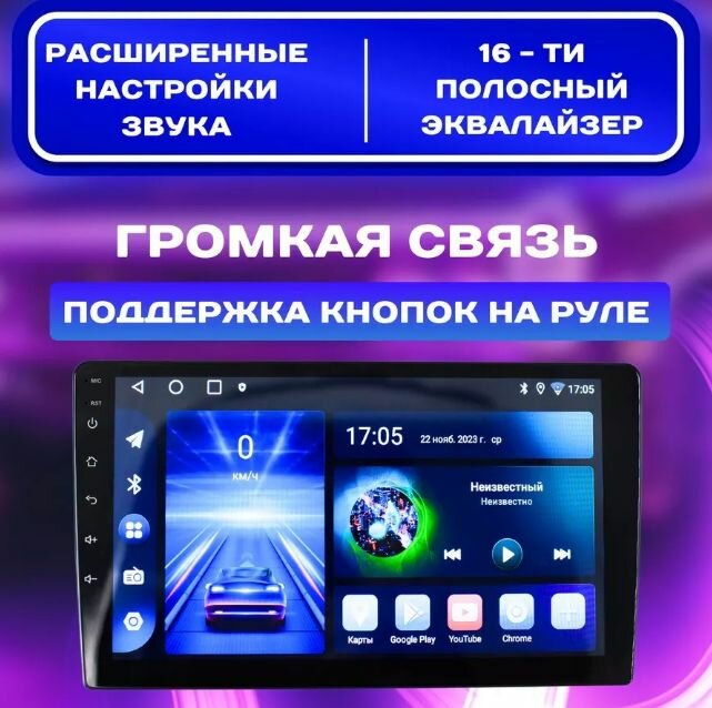 Магнитола для авто HTKY 178X100 CM, 2/32GB, камера в подарок!