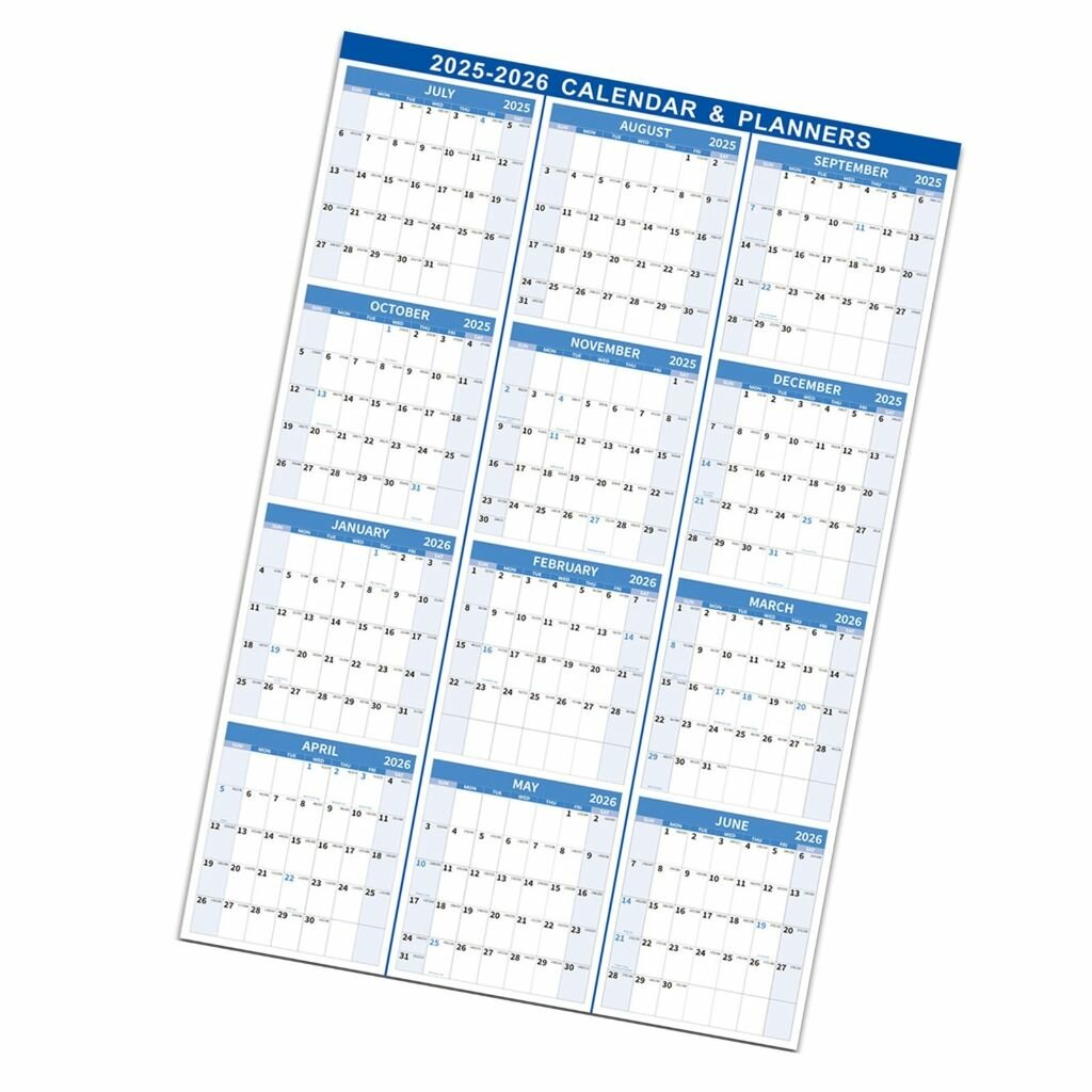 2026 Двусторонний настенный календарь, 12-месячный ежегодный планировщик для стирания, ежемесячный календарь для расписания