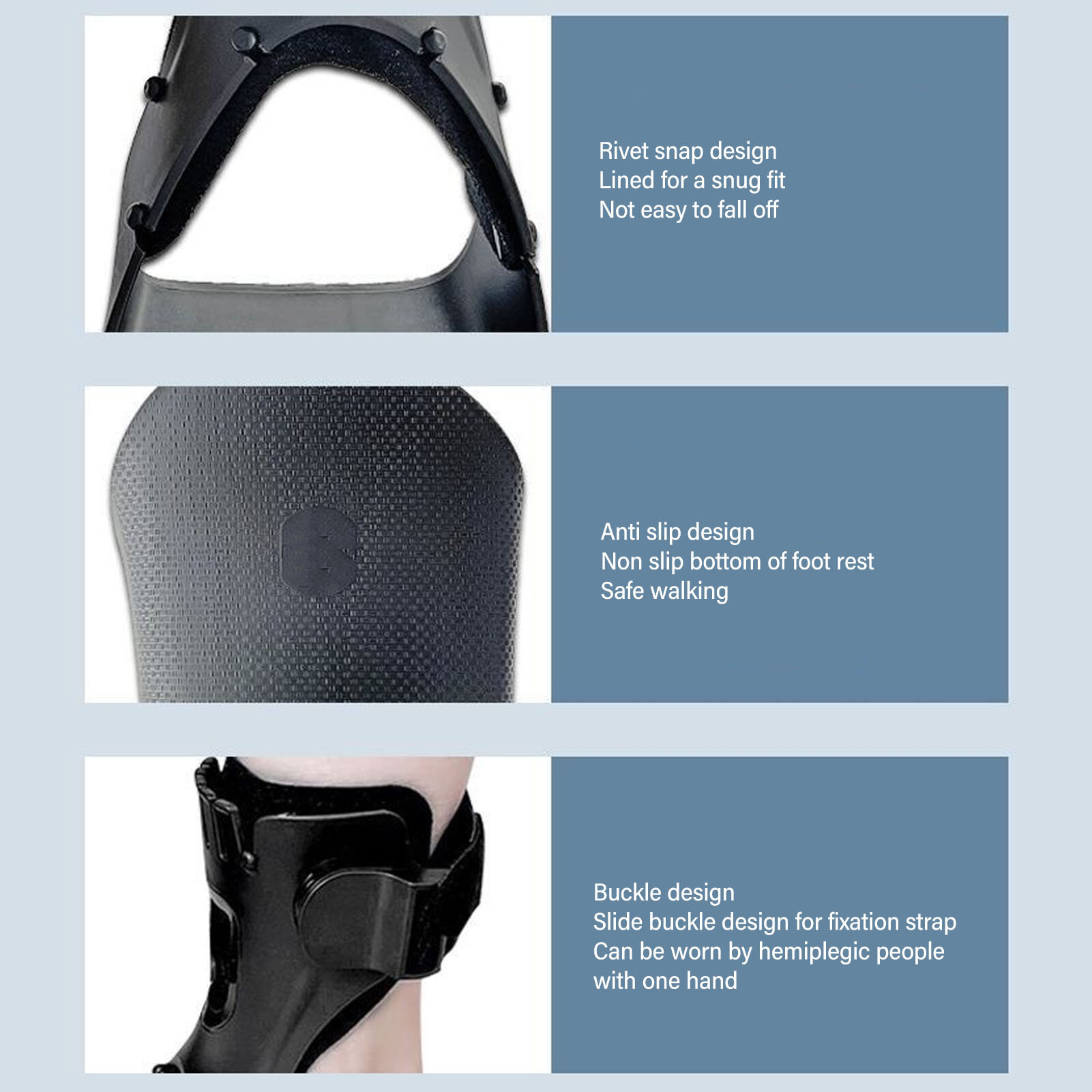 Брейс для левой стопы, легкий ортез для стопы, регулируемые ремни для восстановления после инсульта при гемиплегии L