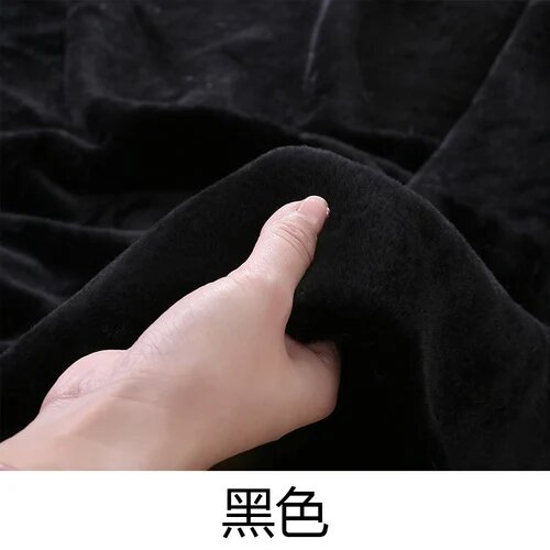 Искусственный меховой плюш 50x50 см Черный, Black