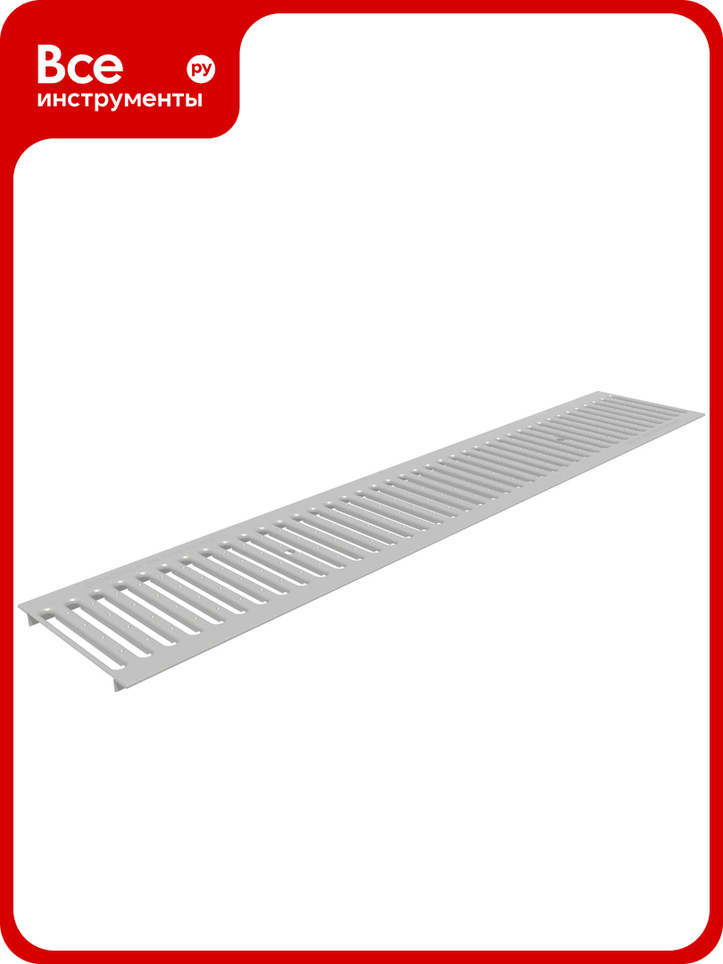 Решетка водоприемная Gidrolica Standart DN150, х15 мм, штампованная стальная оцинкованная, кл. А15 1000x186