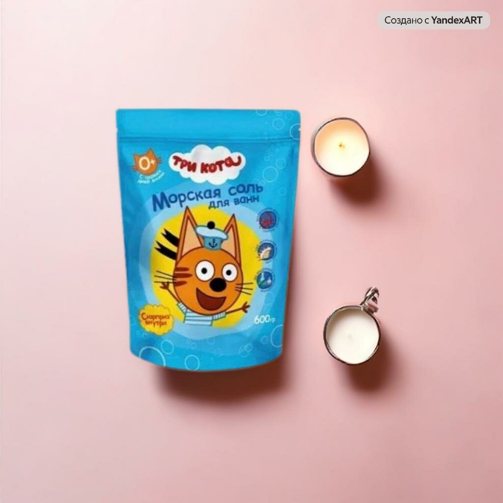 Соль для ванн "Три Кота 0+" от бренда морской соли, для малышей
