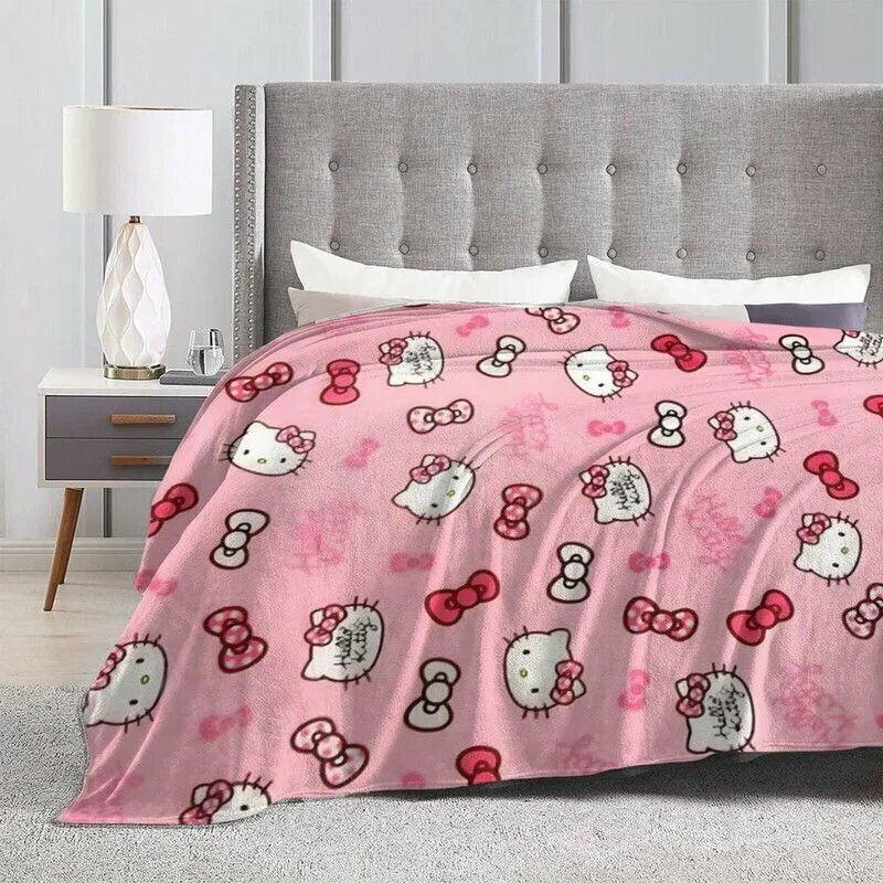 SANRIO Плед Hello Kitty Пледы Привет Китти , Фланель, 125 см х 100 см