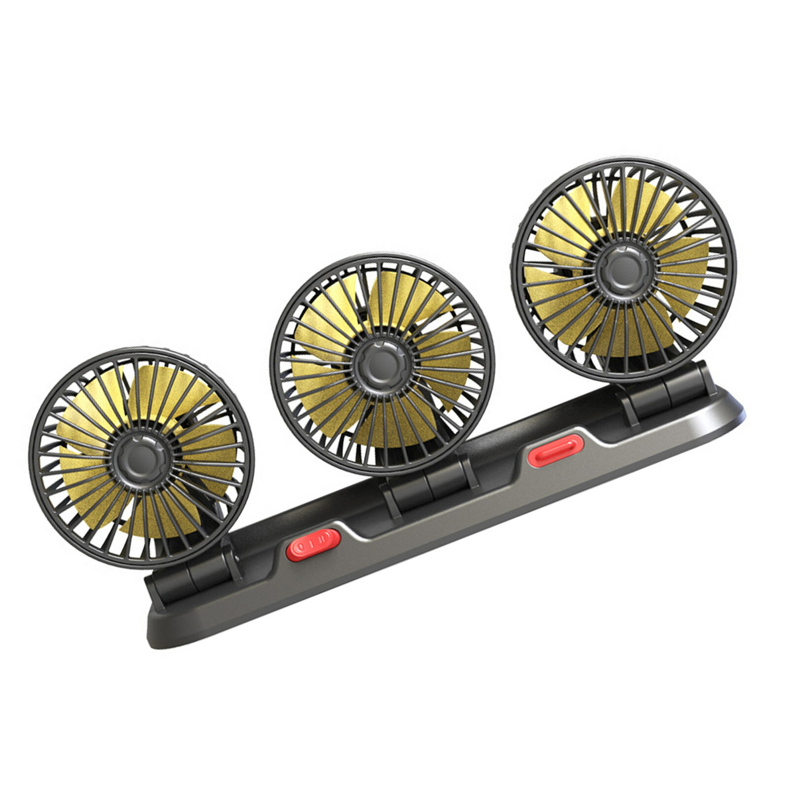 3-головочный автомобильный вентилятор, портативный вентилятор воздушного охлаждения, бесшумный электрический вентилятор, вращение на 360 с 2 скоростями ветра, дисплей с номером телефона для автомобиля, грузовика, внедорожника, автофургона, морской лодки