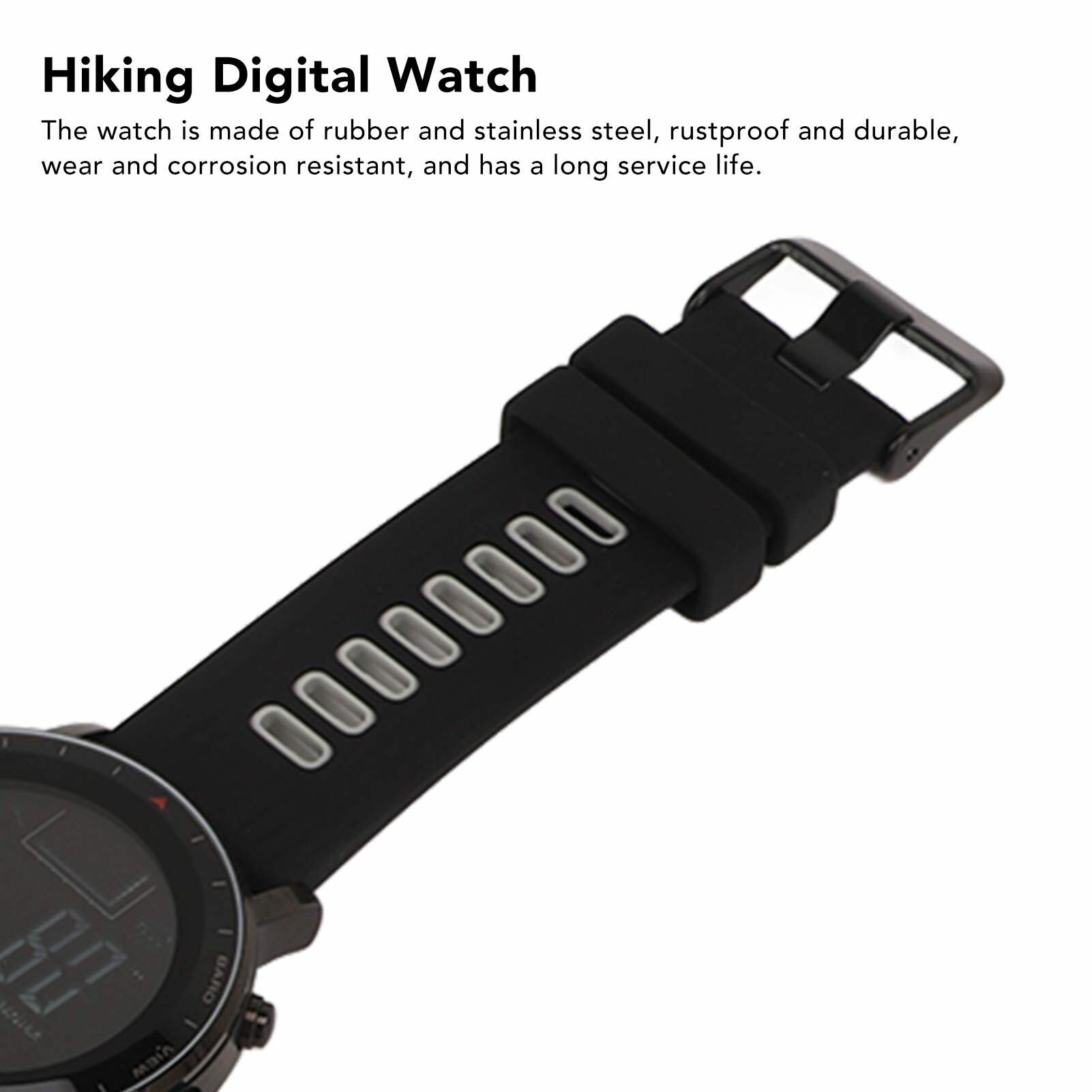 Спортивные часы на открытом воздухе Многофункциональные электронные наручные часы с изменением давления воздуха для рыбалки и туризма Черный Серый