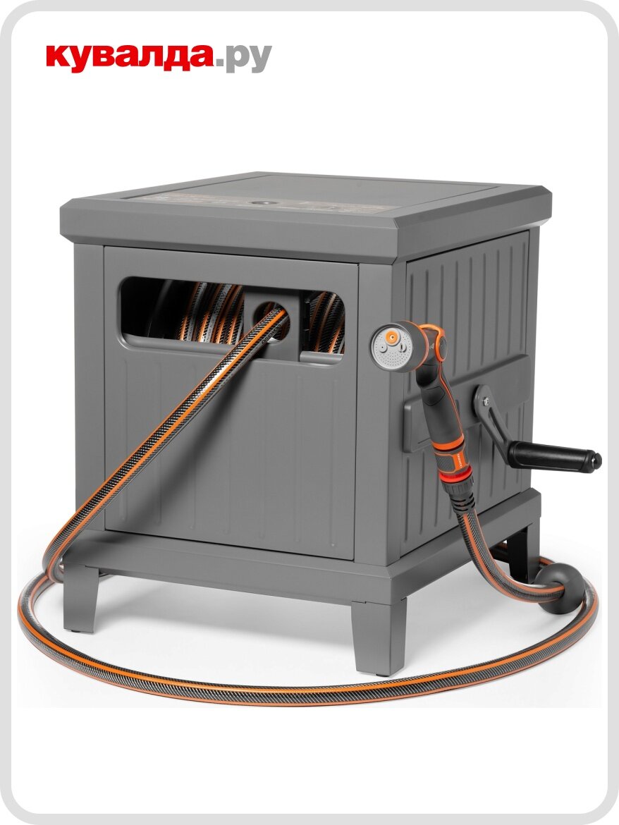 Катушка для шланга DAEWOO DWR 6145 металлическая шланг 45м и набор для полива