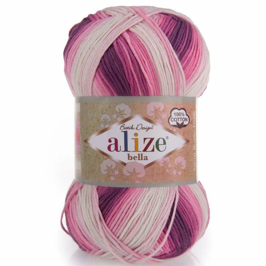 Пряжа Alize BELLA BATIK 3302 роз/фиол (5 мотков)