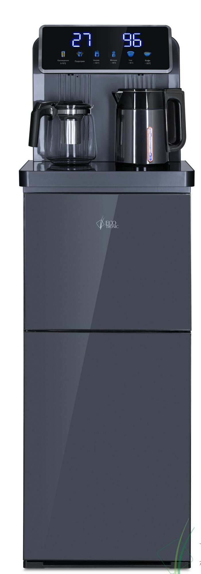 Кулер с чайным столиком Тиабар Ecotronic TB35-LFR dark grey с холодильником, без охлаждения воды