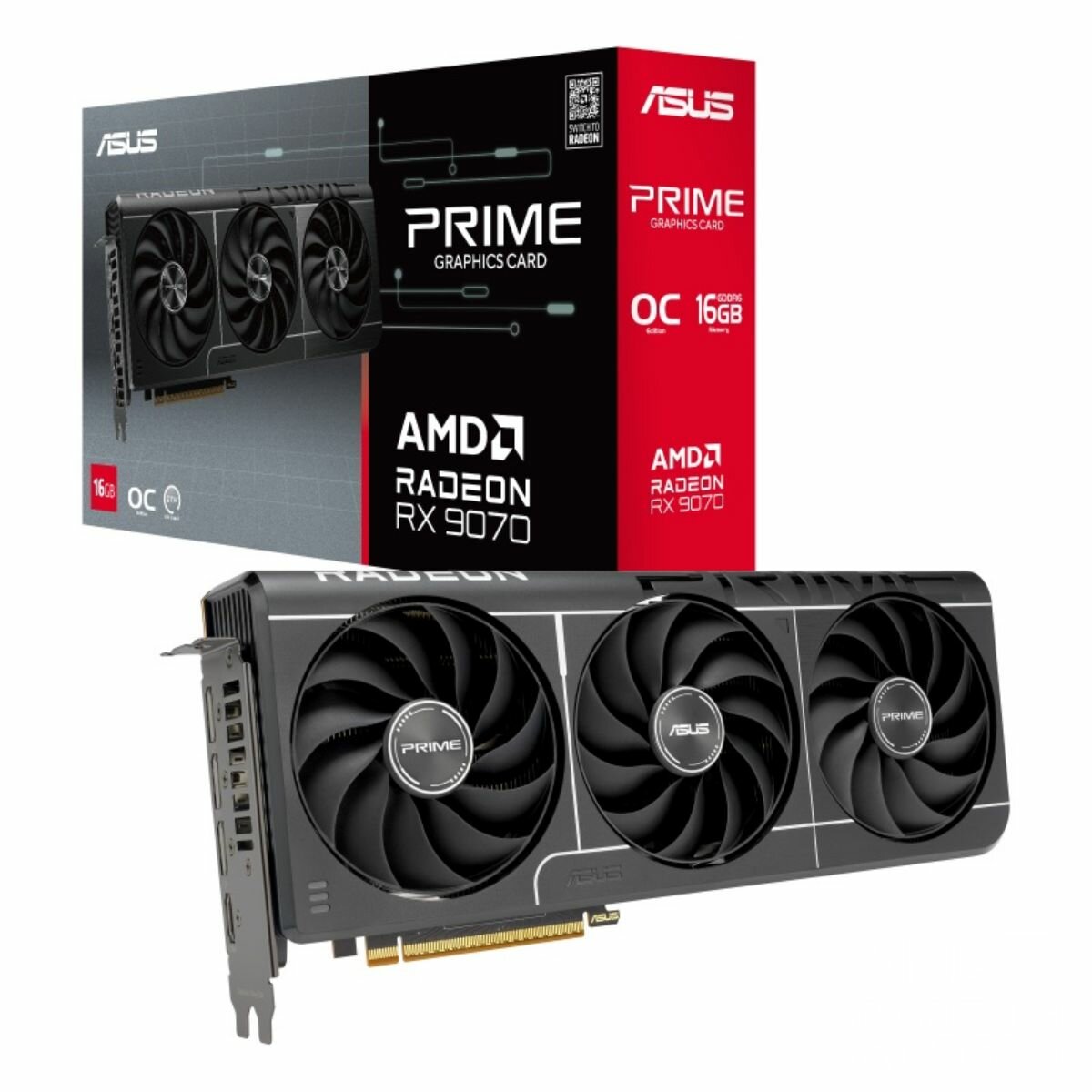 Видеокарта ASUS Prime Radeon RX 9070 OC 16G EVO (90YV0MQ0-M0NA00)