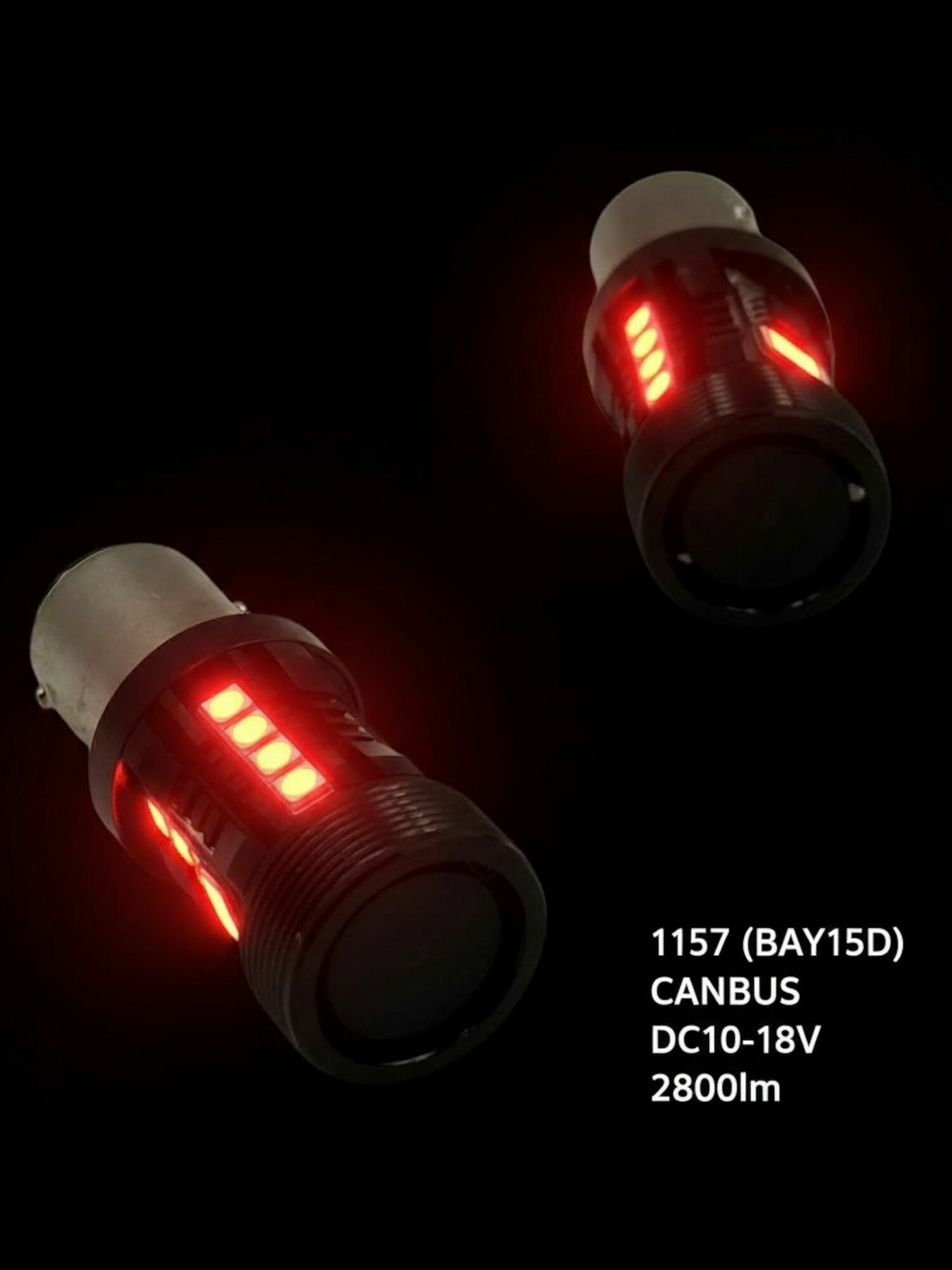 Автомобильная светодиодная лампа 1157 LP-CB7, 5/28W, красный, комплект 2 шт