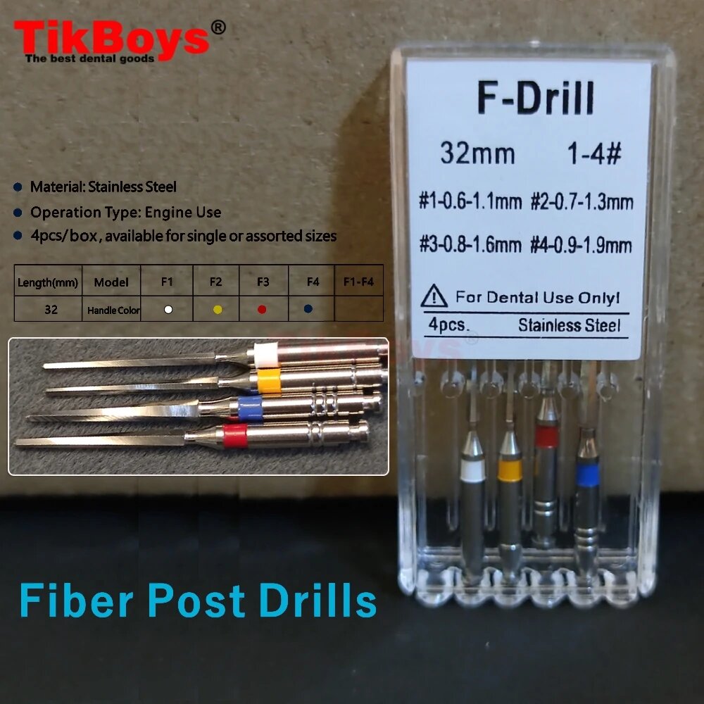 RAISYOU Эндодонтические развертки Peeso 28 мм/32 мм #1-6 F-Drill-32mm-1-4