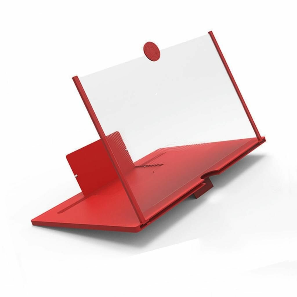 Увеличитель экрана 10/12 дюймов с подставкой для всех смартфонов, красный - 10 дюймов