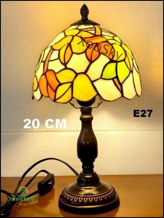 Настольная лампа 20 см, XooSky X03S Декоративная лампа Тиффани, светильник для спальни, гостиной, кабинета