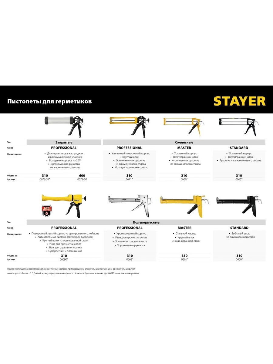 310 мл, антикапельная система, полукорпусной пистолет для г