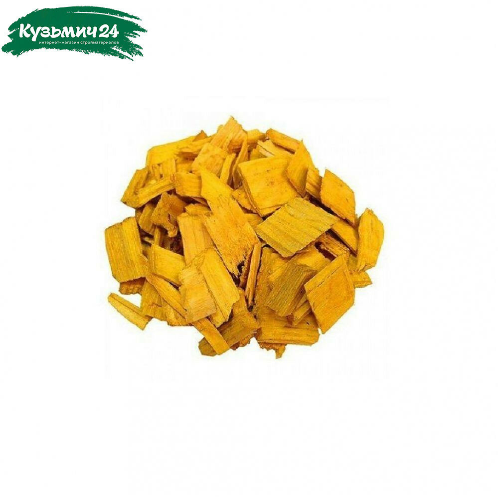 Щепа декоративная жёлтая 60 л, для ландшафтного дизайна и мульчирования