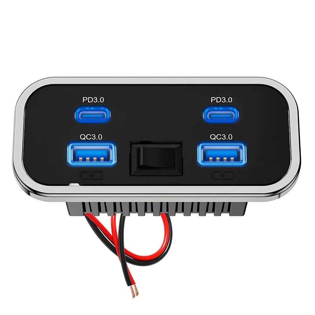 Автомобильное зарядное устройство для автодома, кемпер, двойной USB Type-C, 4 порта, зарядное 1