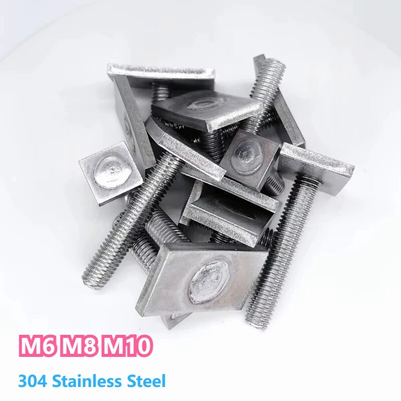 2 шт. Т-образные винты из нержавеющей стали 304 М6 М8 М10 M6x20(Head30x30x4mm)