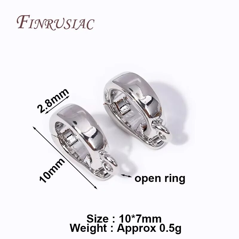 Серебряные серьги-кольца FINRUSIAC 10*7mm, Rhodium Plated
