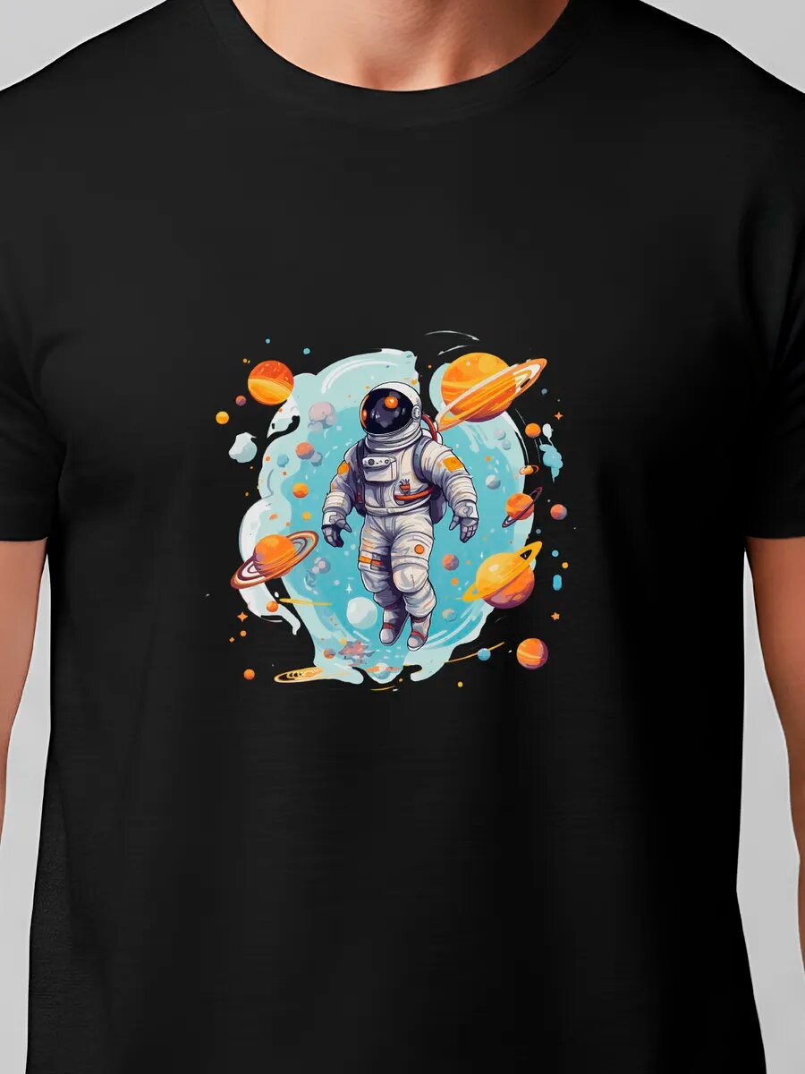 Футболка PRINTSHOT, 1 шт., размер S, черный