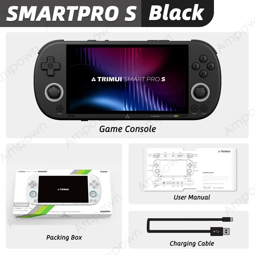 TRIMUI Smart Pro S Black, портативная консоль, без игр