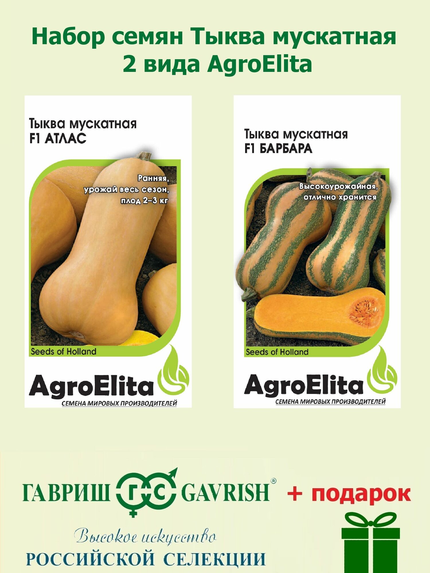 Набор семян Тыква мускатная 2 вида AgroElita