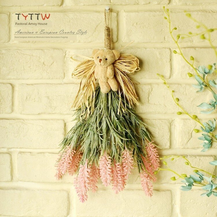 Искусственный медведь из лаванды в стиле прованс для декора витрин и интерьера дома Новый розовый